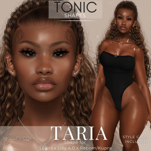 Second Life Marketplace - TONIC - Taria Shape For Lelutka Lilly 4.0 x Reborn/Kupra